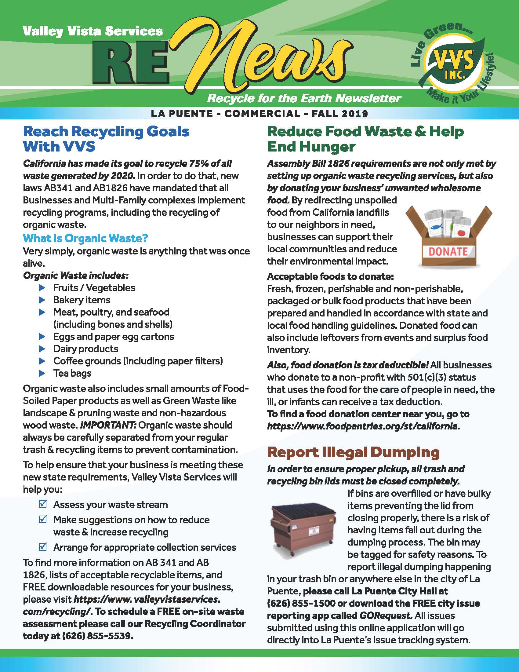 Commercial Newsletters – Valley Vista Services